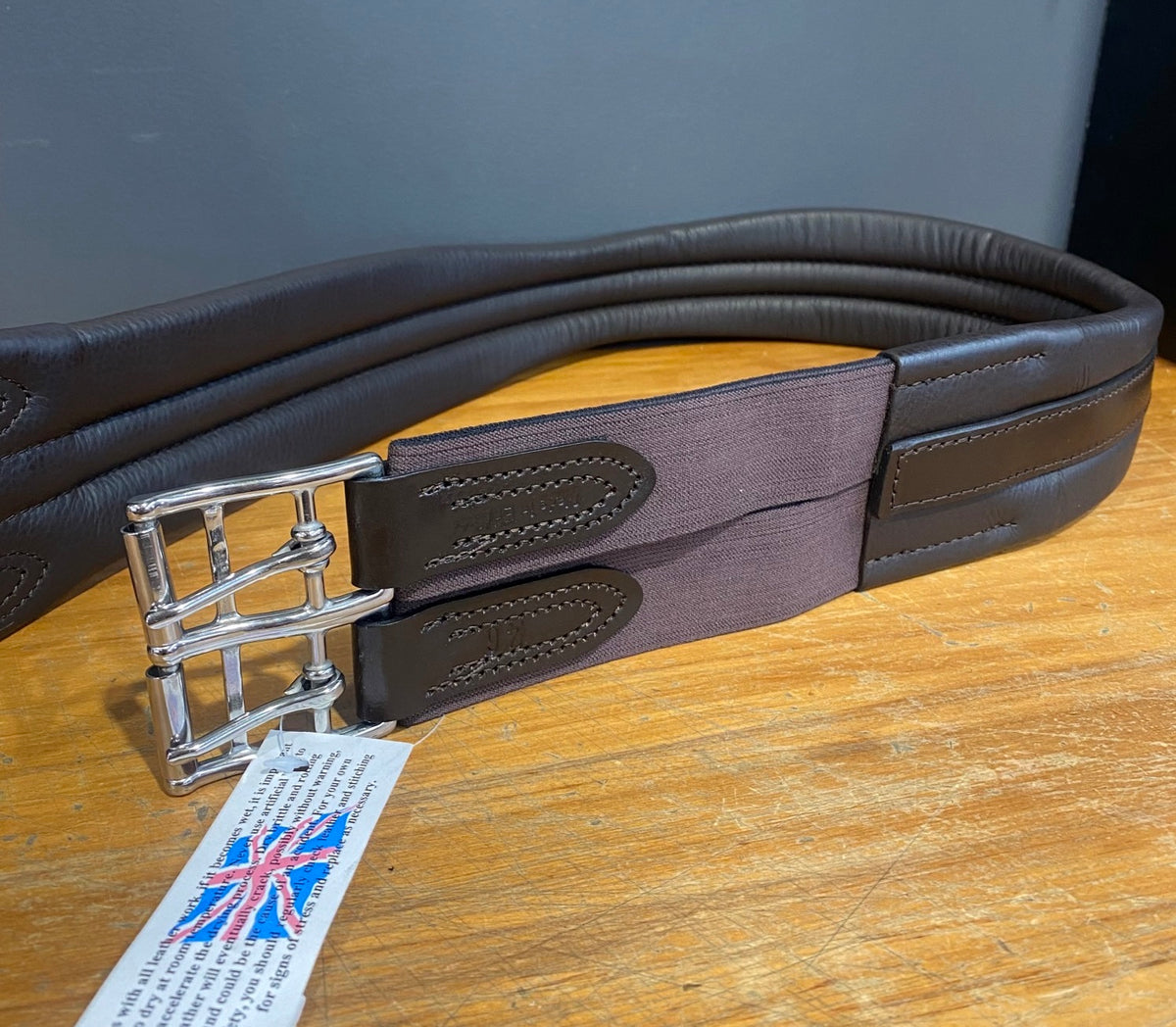 Sheldon English Leather Padded Girth Elasticated One End – Summit ...